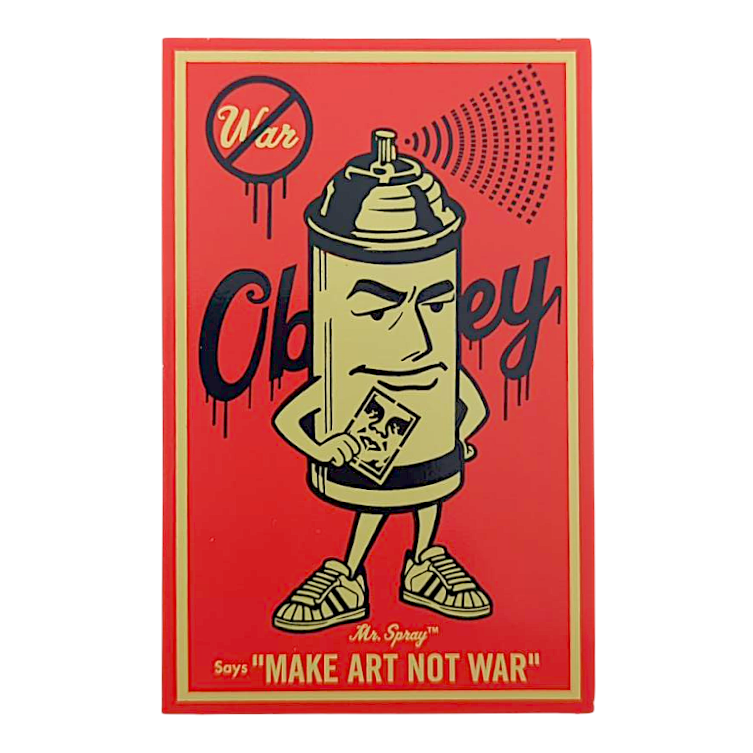 Shepard Fairey Mr. Spray Says "MAKE ART NOT WAR" Sticker – Decadent Art ...